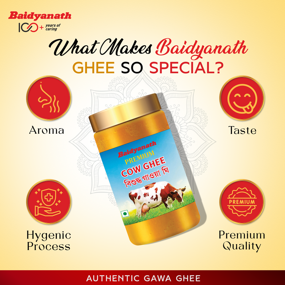 Baidyanath Premium Bengali Cow Ghee – Rich Aroma, Grainy Texture & Imm